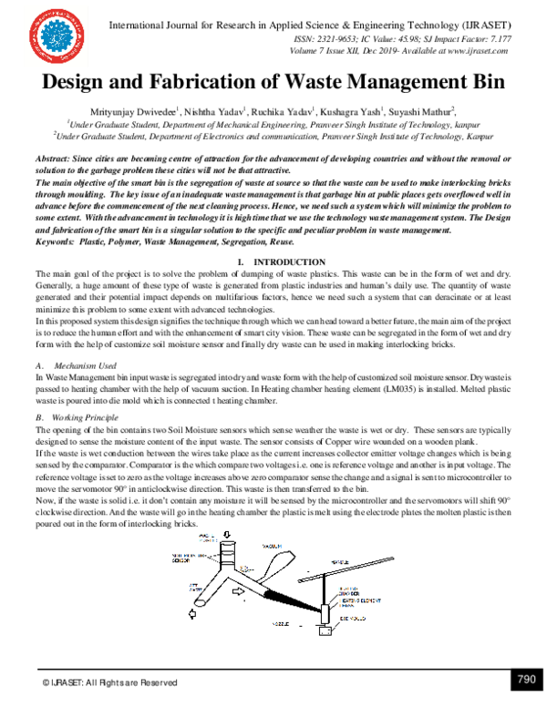 (PDF) Design and Fabrication of Waste Management Bin