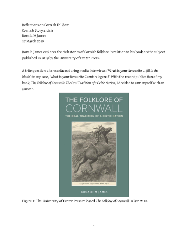 (PDF) Reflections on Cornish Folklore