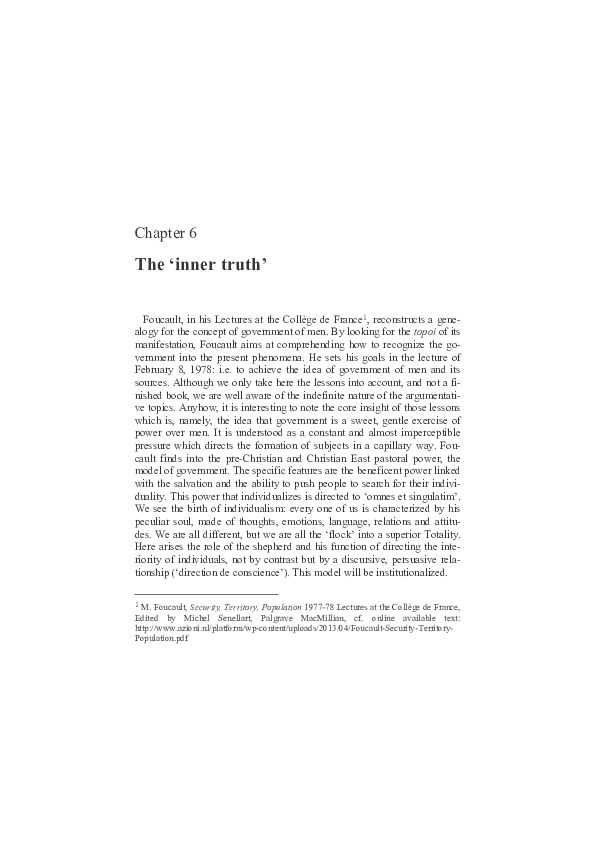 (PDF) Foucault's Governmentality and Pastoral Power