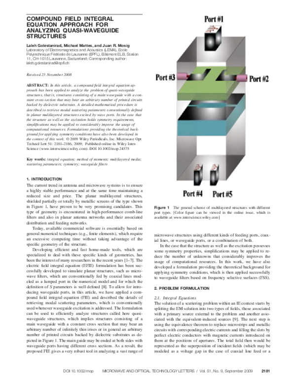 (PDF) Compound field integral equation approach for analyzing quasi-waveguide structures