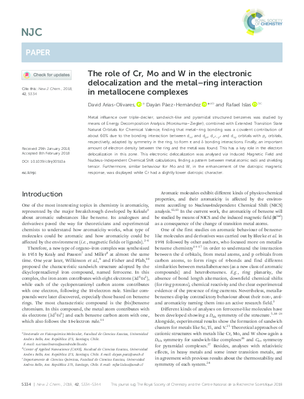 (PDF) The role of Cr, Mo and W in the electronic delocalization and the ...