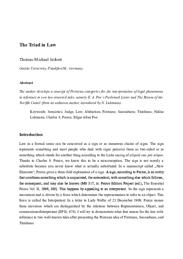 (PDF) The Triad in Law