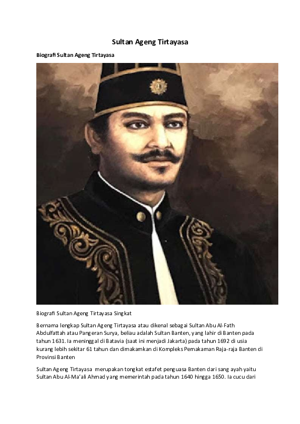 (DOC) Sultan Ageng Tirtayasa