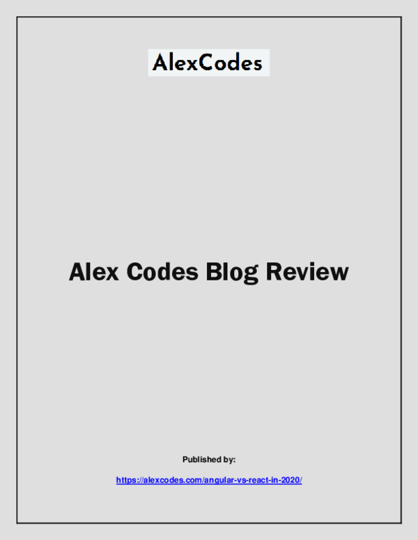 (PDF) Alex Codes Blog Review