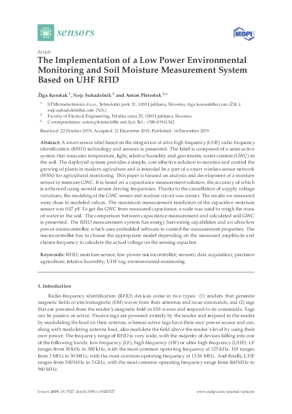 (PDF) Low-power humidity sensor for RFID applications | S. Haasl ...