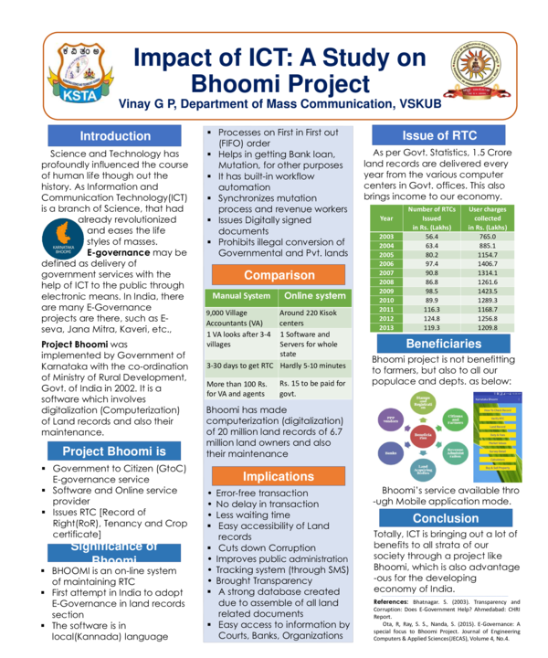 (PDF) Impact of ICT: A Study on Bhoomi Project