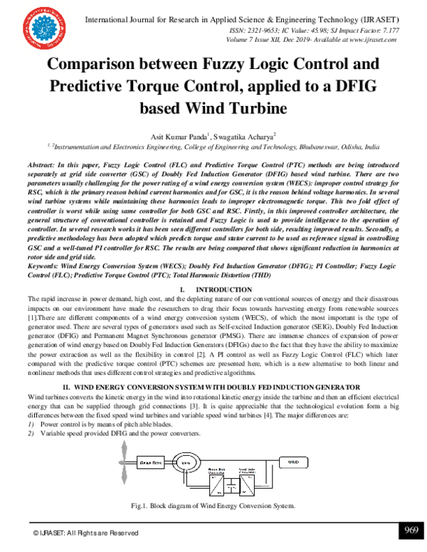 Pdf Comparison Between Fuzzy Logic Control And Predictive Torque