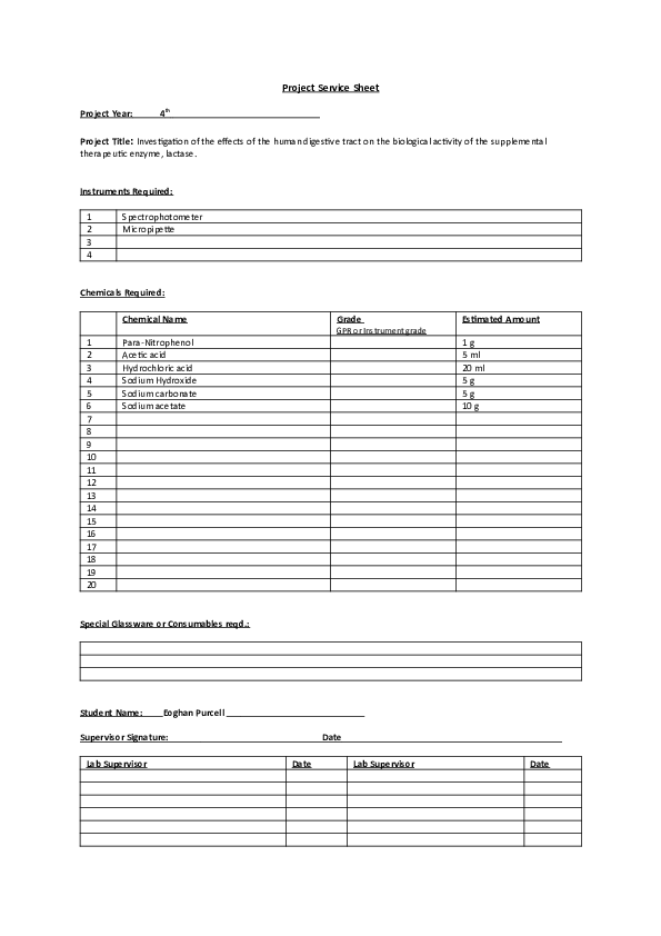 (DOC) Chemical Requisition Sheet | Eoghan Purcell - Academia.edu