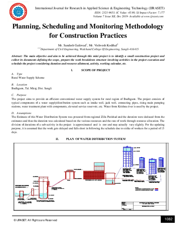 (PDF) Planning, Scheduling and Monitoring Methodology for Construction ...