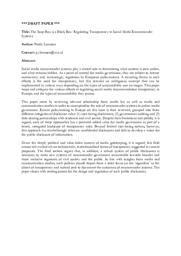 (PDF) The Soap Box Is A Black Box 2020 19 March | Paddy Leerssen ...