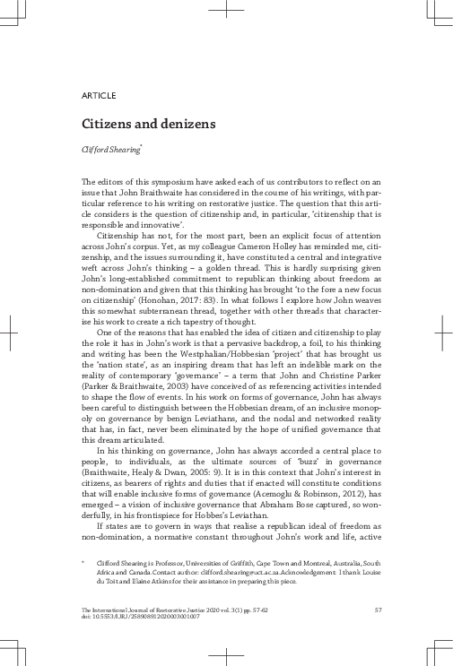 (PDF) Citizens and denizens
