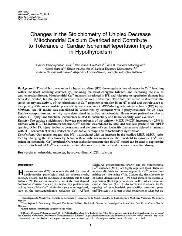 (PDF) Changes in the Stoichiometry of Uniplex Decrease Mitochondrial ...
