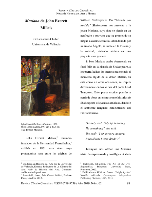 (PDF) Mariana de John Everett Millais