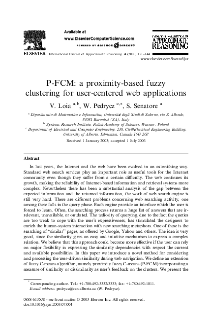 (PDF) P-FCM: a proximity-based fuzzy clustering for user-centered web applications