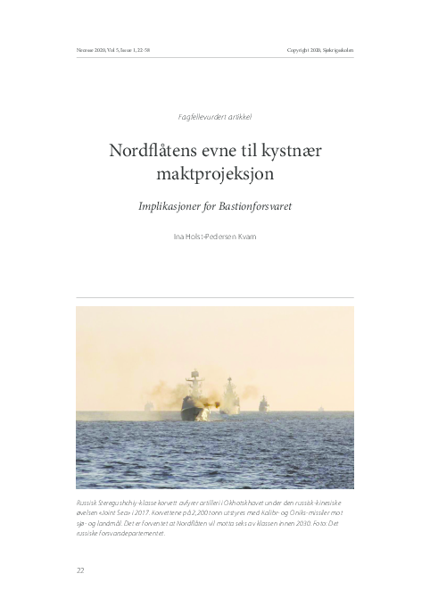 (PDF) Nordflåtens evne til kystnær maktprojeksjon. Implikasjoner for ...