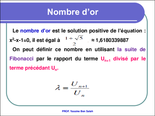 Pdf Algorithme Récurrent Yassine Ben Salah Nombre Dor Algorithmique Programmation Pascal Bac Info