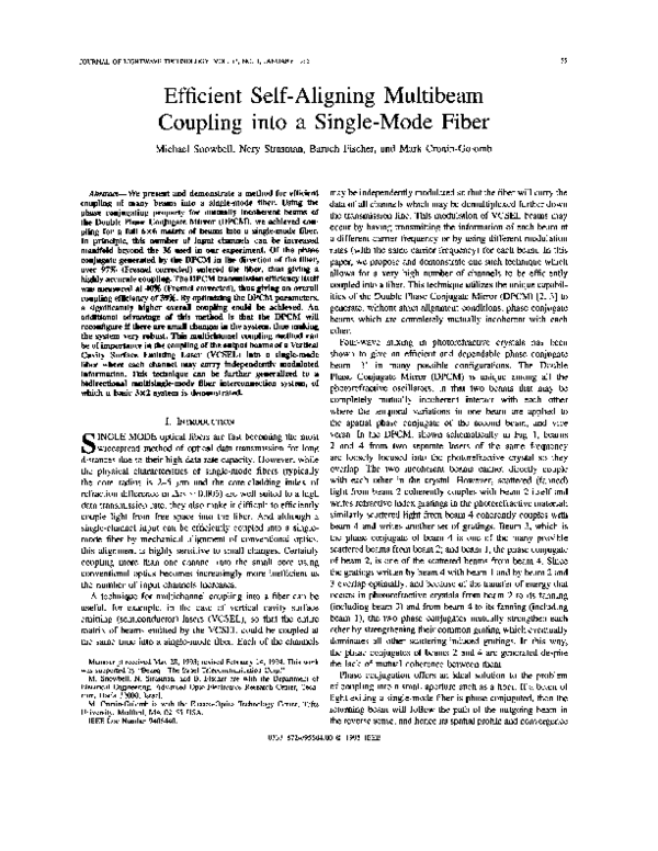 (PDF) Efficient self-aligning multibeam coupling into a single-mode fiber