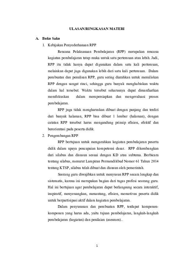 (DOC) Ulasan dan Rencana Pelaksanaan Pembelajaran (RPP) Kelas V Tema