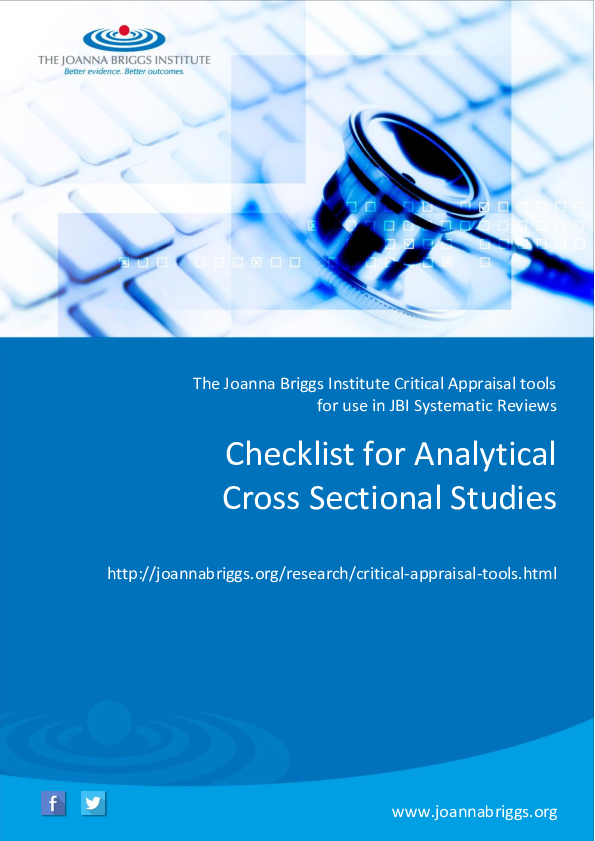 (PDF) Checklist for Analytical Cross Sectional Studies Critical ...