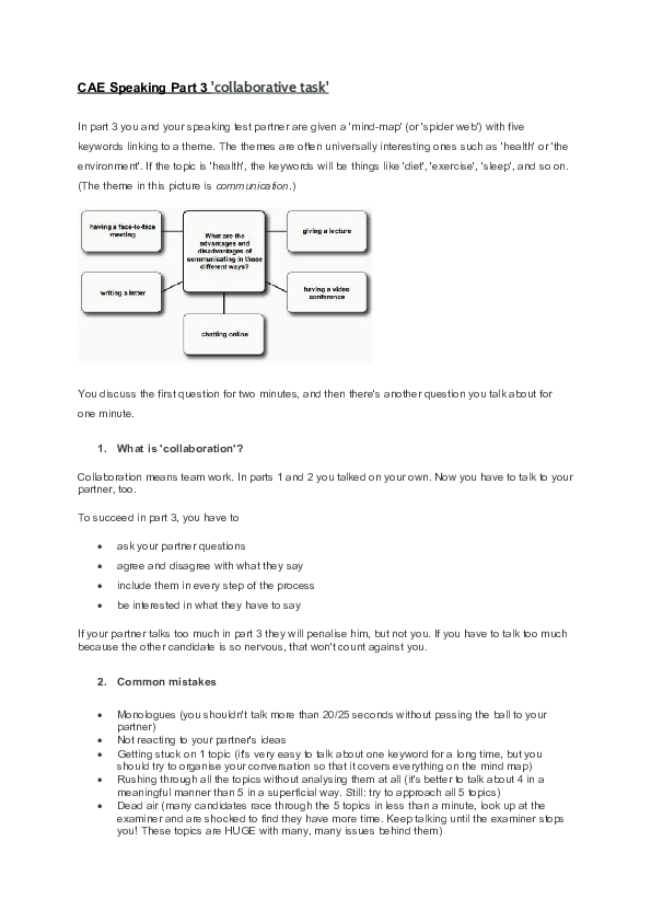 (DOC) CAE Speaking part