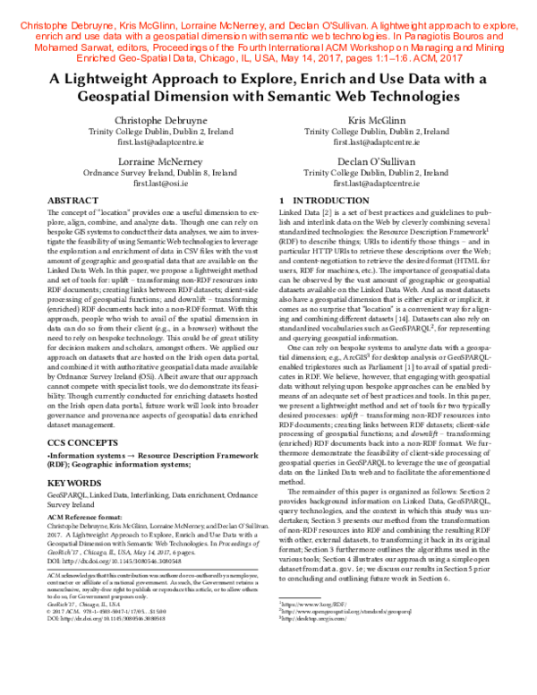 (PDF) Lightweight Semantic Web Approach for Geospatial Data