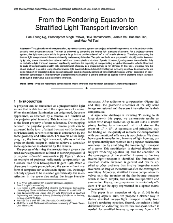 (PDF) From the Rendering Equation to Stratified Light Transport Inversion