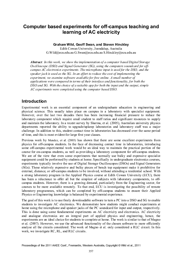 (PDF) Computer Based Experiments for Off-campus Teaching and Learning ...