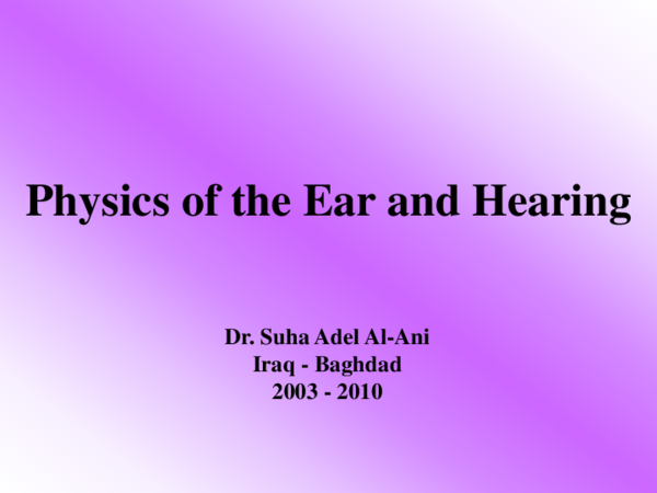 (PDF) Physics of the Ear and Hearingg