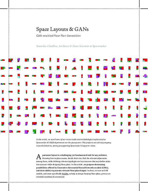 (PDF) Space Layouts & GANs | GAN-enabled Floor Plan Generation