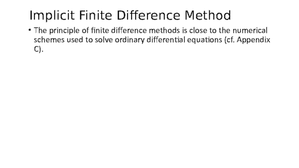 (PPT) Implicit Finite Difference Method
