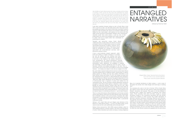 (PDF) Entangled narratives - South African studio pottery and ceramic art