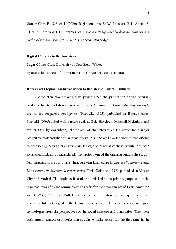 (PDF) Digital cultures in the Americas
