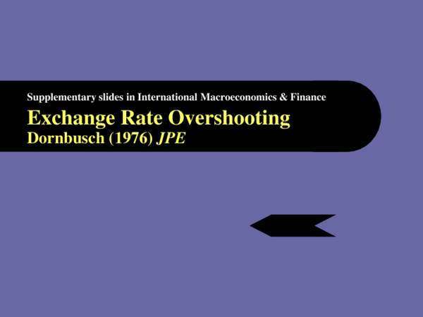 (PDF) Exchange Rate Overshooting Dornbusch (1976) JPE Supplementary ...