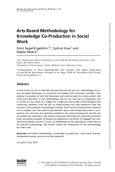 (PDF) Arts-Based Approaches for Social Work Knowledge