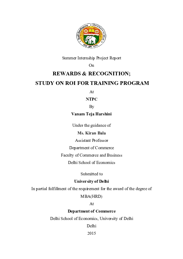 (DOC) Summer Internship Project Report final