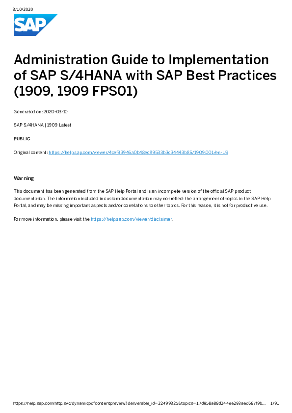 (PDF) Administration Guide to Implementation of SAP S/4HANA with SAP ...