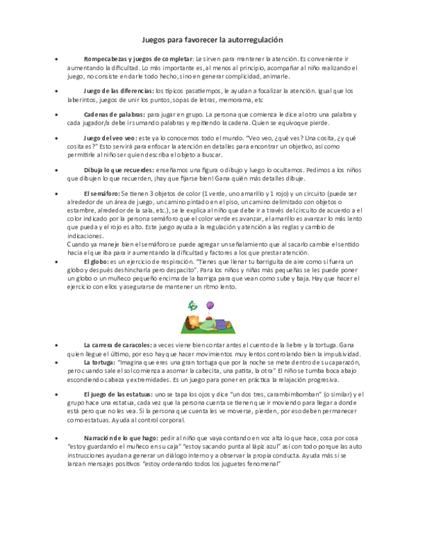 (DOC) Juegos para favorecer la autorregulación