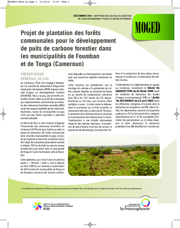(PDF) . Projet de plantation des forêts communales pour le ...