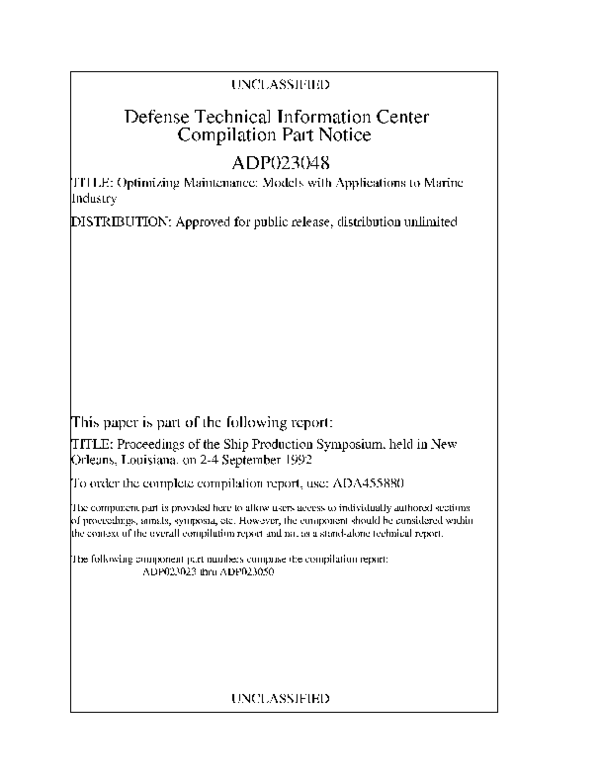 (PDF) Defense Technical Information Center Compilation Part Notice ...