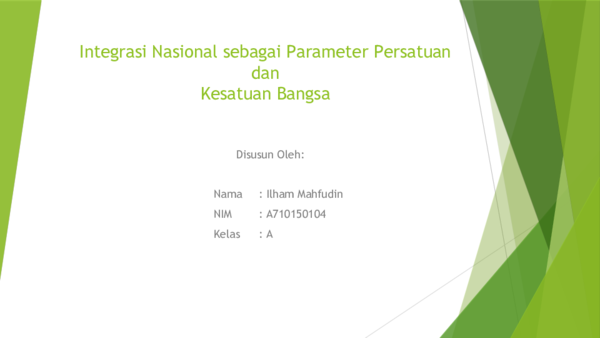 (PPT) Integrasi Nasional sebagai Parameter Persatuan dan Kesatuan Bangsa