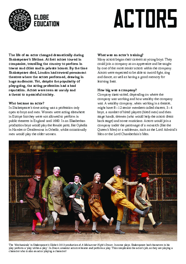 (PDF) Actors- Fact Sheet