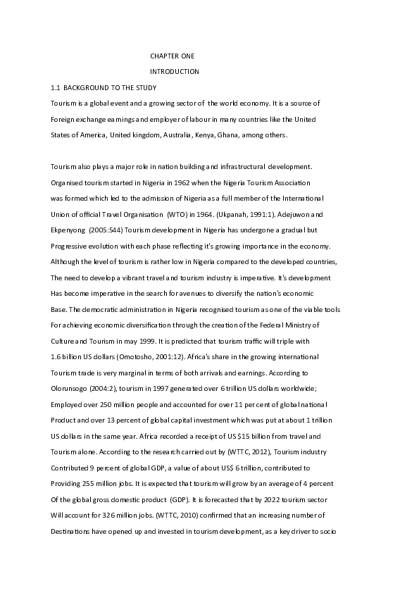 (DOC) Project. chapter one.