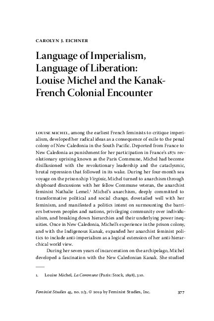 (PDF) “Language of Imperialism, Language of Liberation: Louise Michel ...