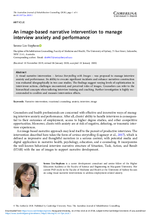 (PDF) An image-based narrative intervention to manage interview anxiety ...