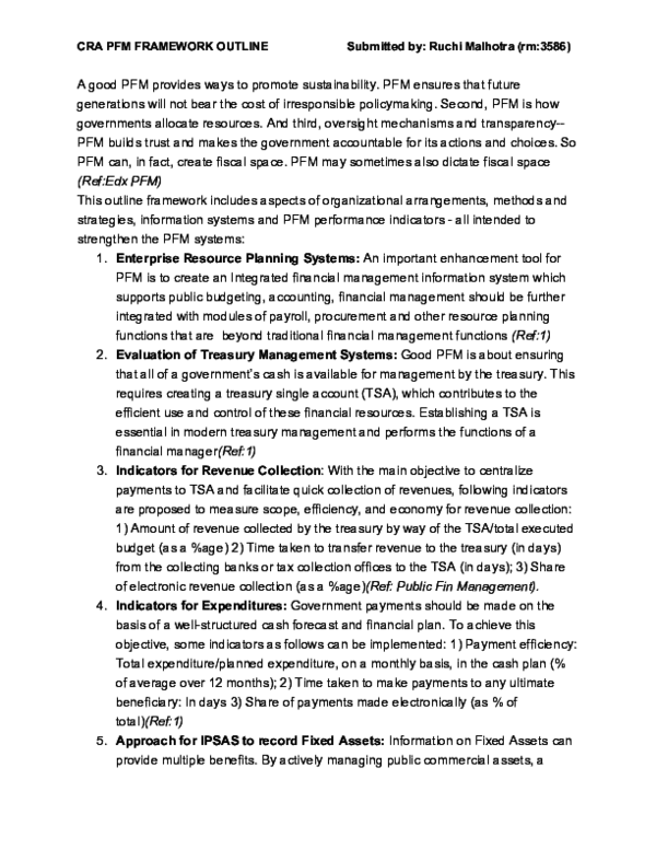 (PDF) CRA PFM FRAMEWORK OUTLINE
