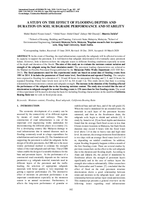 (PDF) A STUDY ON THE EFFECT OF FLOODING DEPTHS AND DURATION ON SOIL ...