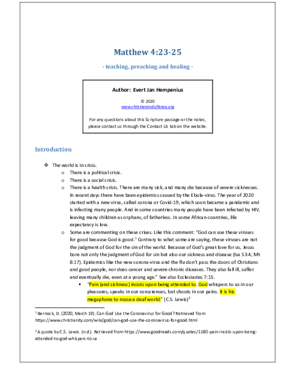 (PDF) Matthew 4:23-25 -teaching, preaching and healing