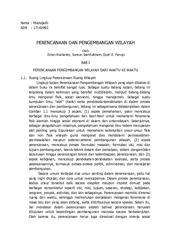 (DOC) Perencanaan dan Pengembangan Wilayah