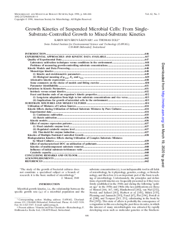 (PDF) Growth Kinetics of Suspended Microbial Cells: From Single ...