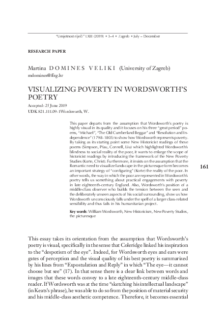 (PDF) VISUALIZING POVERTY IN WORDSWORTH'S POETRY